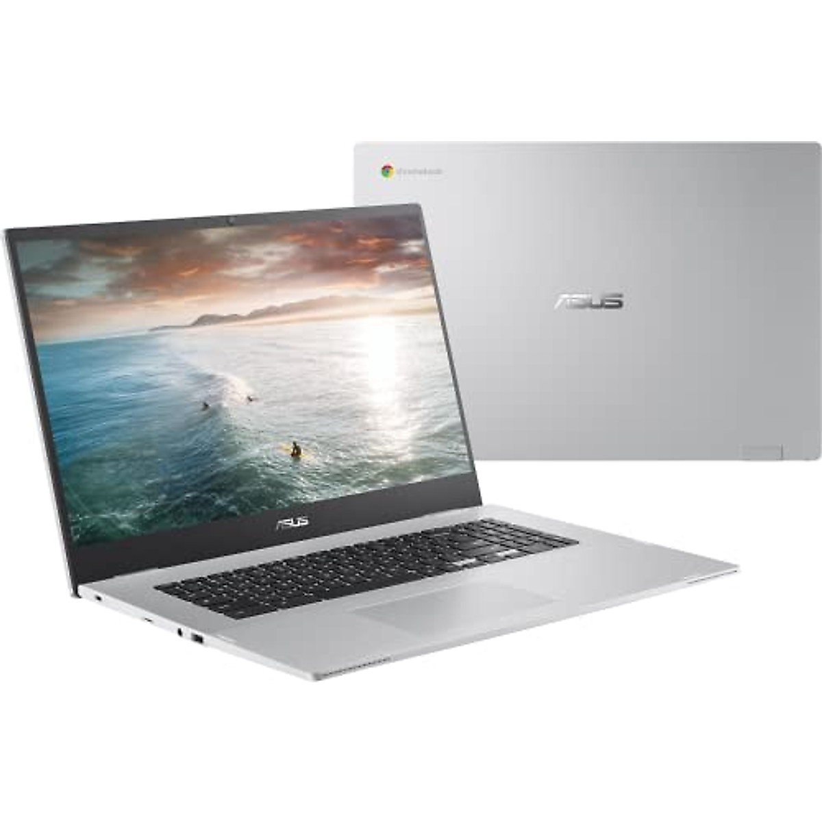 ASUS Chromebook Laptop for College Student, 17.3 Inch FHD, Intel Celeron N4500, Chrome OS, 4GB RAM, 64GB eMMC, Wi-Fi 6, Type-C, Intel UHD Graphics, Silver, PCM