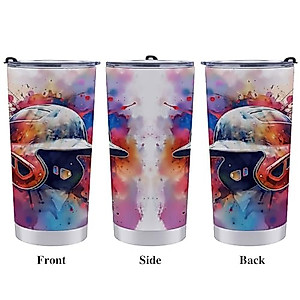 WNICELIN Vintage Graffiti Baseball Cap Tumbler Insulated Travel Mug Stainless Steel Travel Tumbler Car Cup with Straw And Brush with Lid 20oz