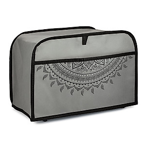 kwmobile Cover Compatible with 2 Slice Toaster - Cover for Toaster - Indian Sun Grey