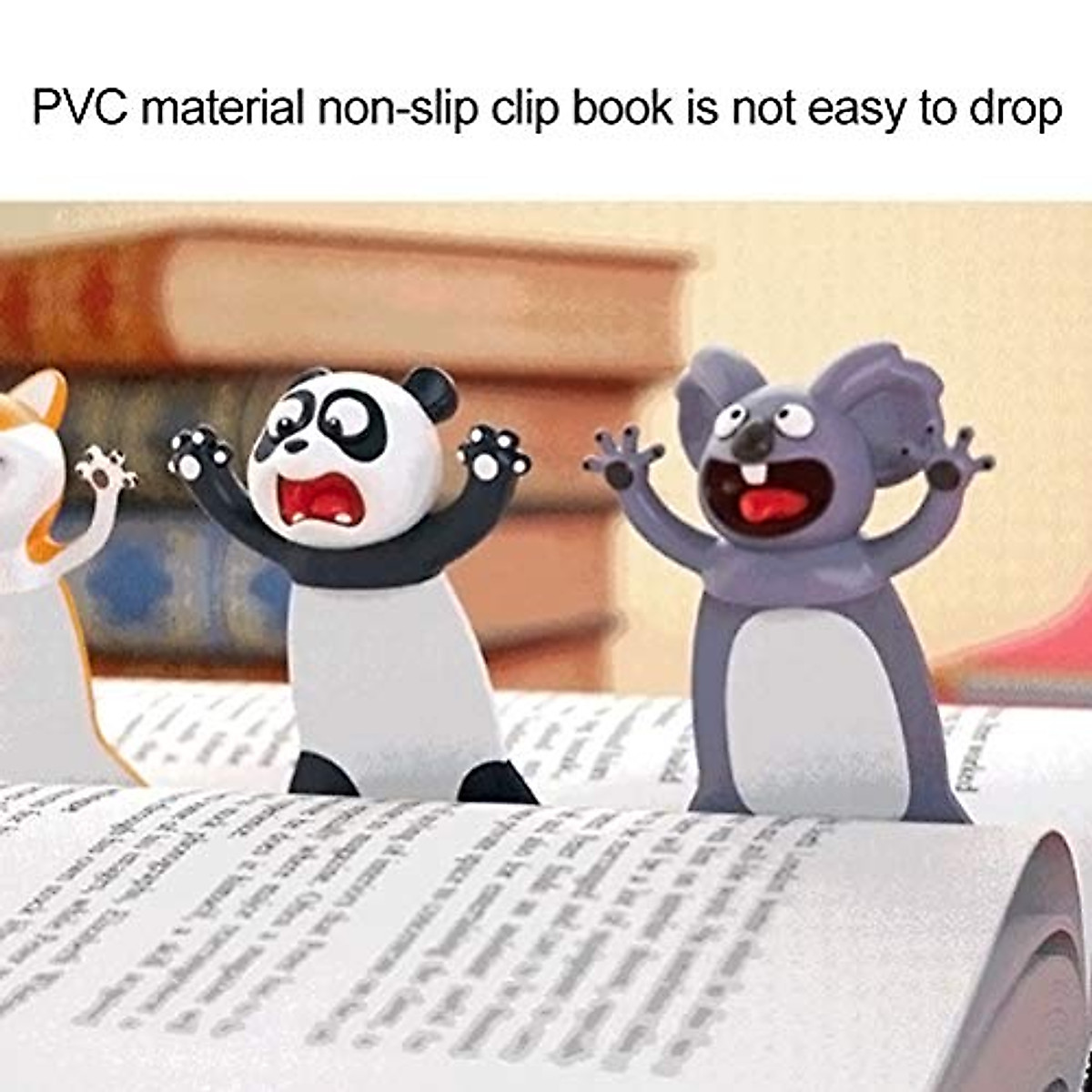 Funny 3D Cartoon Animal Bookmark, 3D Animal Bookmark with Flat Body Gift for Children and Girls (purplr+Pink)