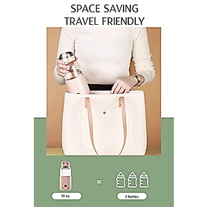 MOMOLIA Portable Water Warmer for Formula, Breastmilk, Precise Temp Control, 10 oz. Rechargeable, Wireless Bottle Warmer for Car, Travel, Outdoor, Battery Powered(White)