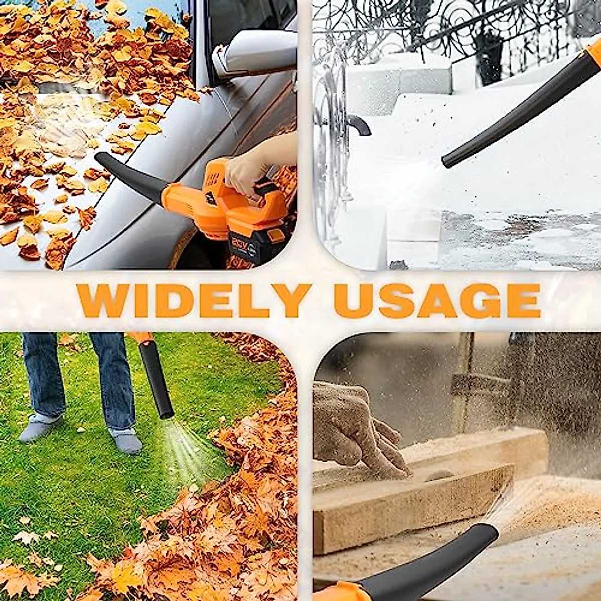 Cordless Leaf Blower - 20V Leaf Blower Cordless with 2 Batteries & Charger, Lightweight Portable Blower for Cleaning Leaf, Dust, Debris, Patio, Car, Porch （Included Goggles and Gloves）