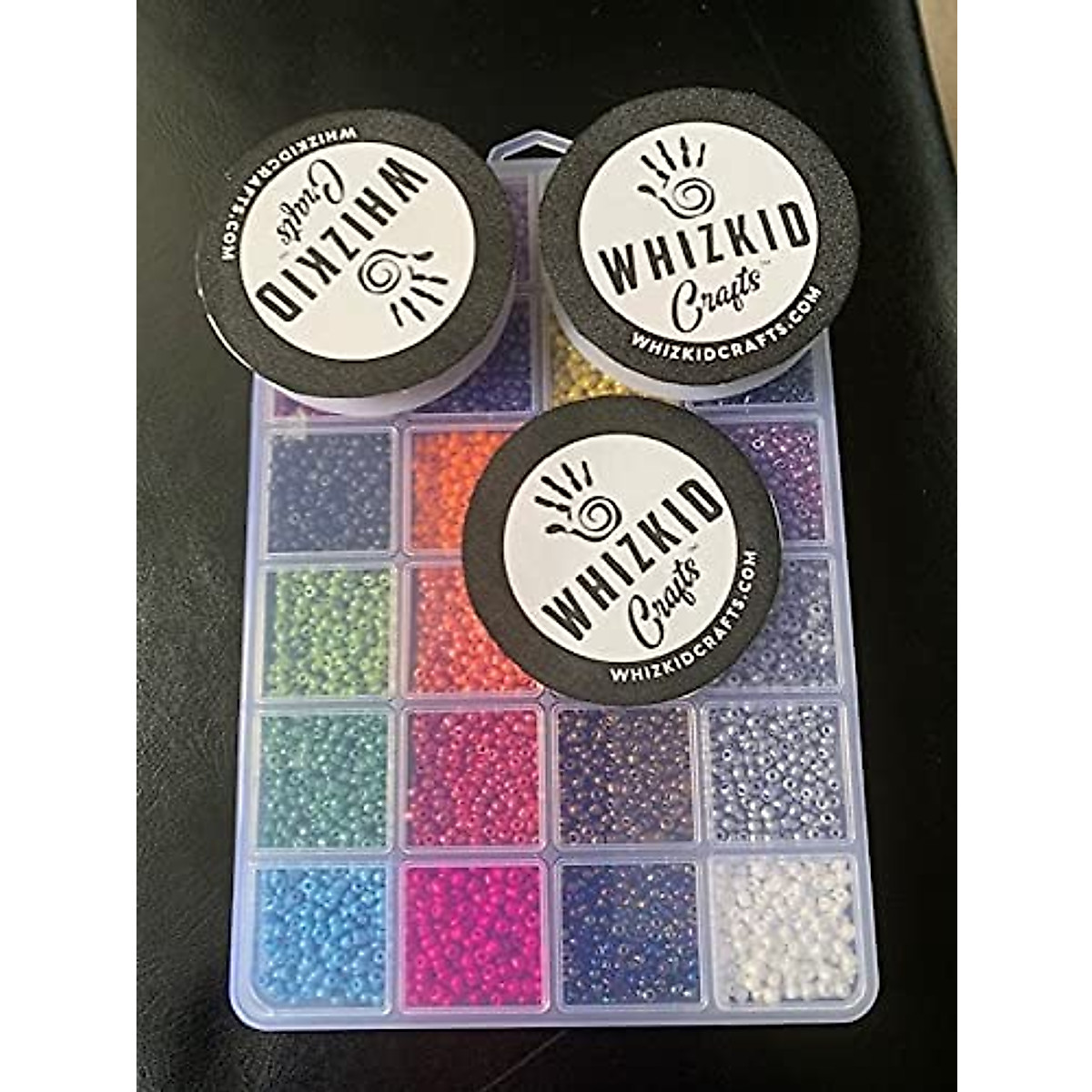 Bead Bracelet Kit - DIY Jewelry Making with Multi-Colored Glass Beads (24 Colors, 200 Pieces Each) and String in Classic Container