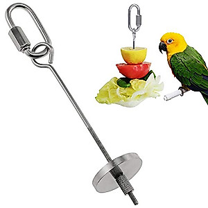 E-Outstanding Bird Food Holder 14.5cm Stainless Steel Parrot Cage Skewer Food Stick Spear Fruit Vegetable Holder