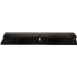 SPARTA 4188000 Spectrum Plastic Push Broom Head, Heavy Duty Broom, Industrial Broom With Synthetic Bristles For Outdoor, Indoor, Garage, Concrete, Patio, Kitchen, Bathroom, 18 Inches, Black