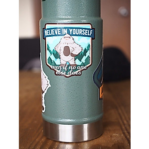 Sasquatch Believe in Yourself Sticker - Funny Bigfoot Decal for Hydroflask & Laptop - Waterproof Vinyl Bumper Sticker