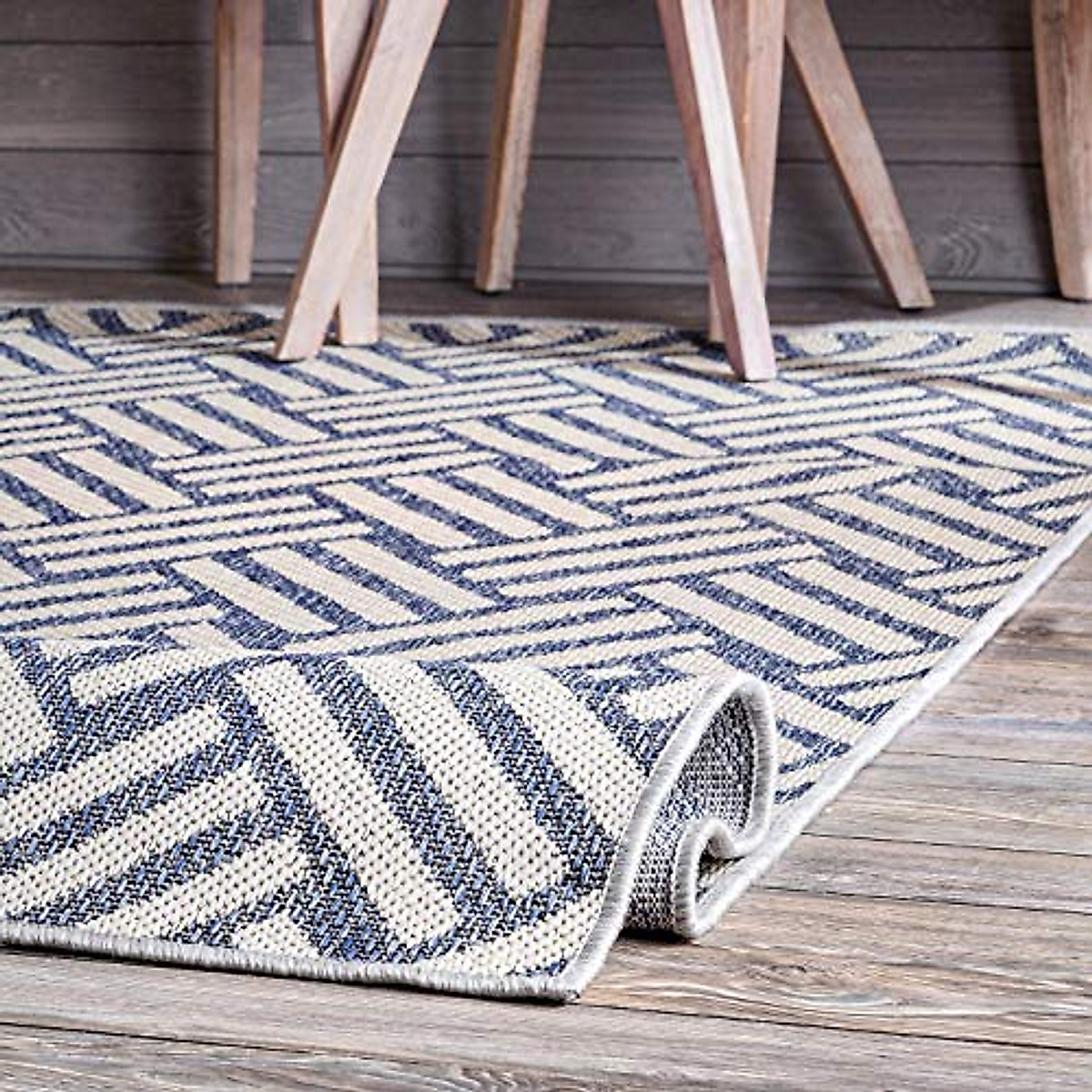 nuLOOM Charter Homely Herringbone Indoor/Outdoor Area Rug, 6' 7" x 9', Grey