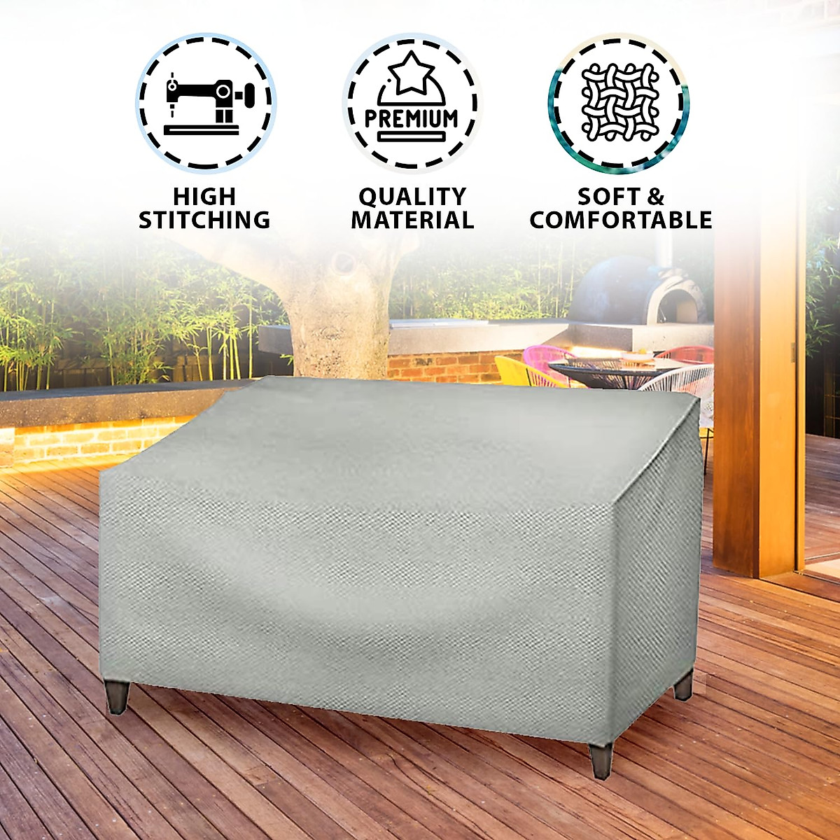 Patio Small Outdoor Loveseat Cover - Outdoor Patio Loveseat Washable - Heavy Duty Furniture 29x50x26 Inch Combo Cover