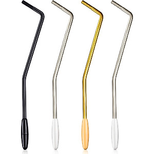 Patelai 4 Pieces 6 mm Whammy Bar for Electric Guitar Thread Tremolo Arm Metal Single Tremolo Guitar Whammy Bar Compatible with Stratocaster Electric Guitar Replacement, 3 Colors