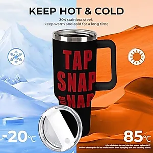 Tap Snap Or Nap Brazilian Jiu Jitsu 40OZ Tumbler Stainless Steel Travel Mug Water Bottle Car Cup Tea Cups with Lid Black-style