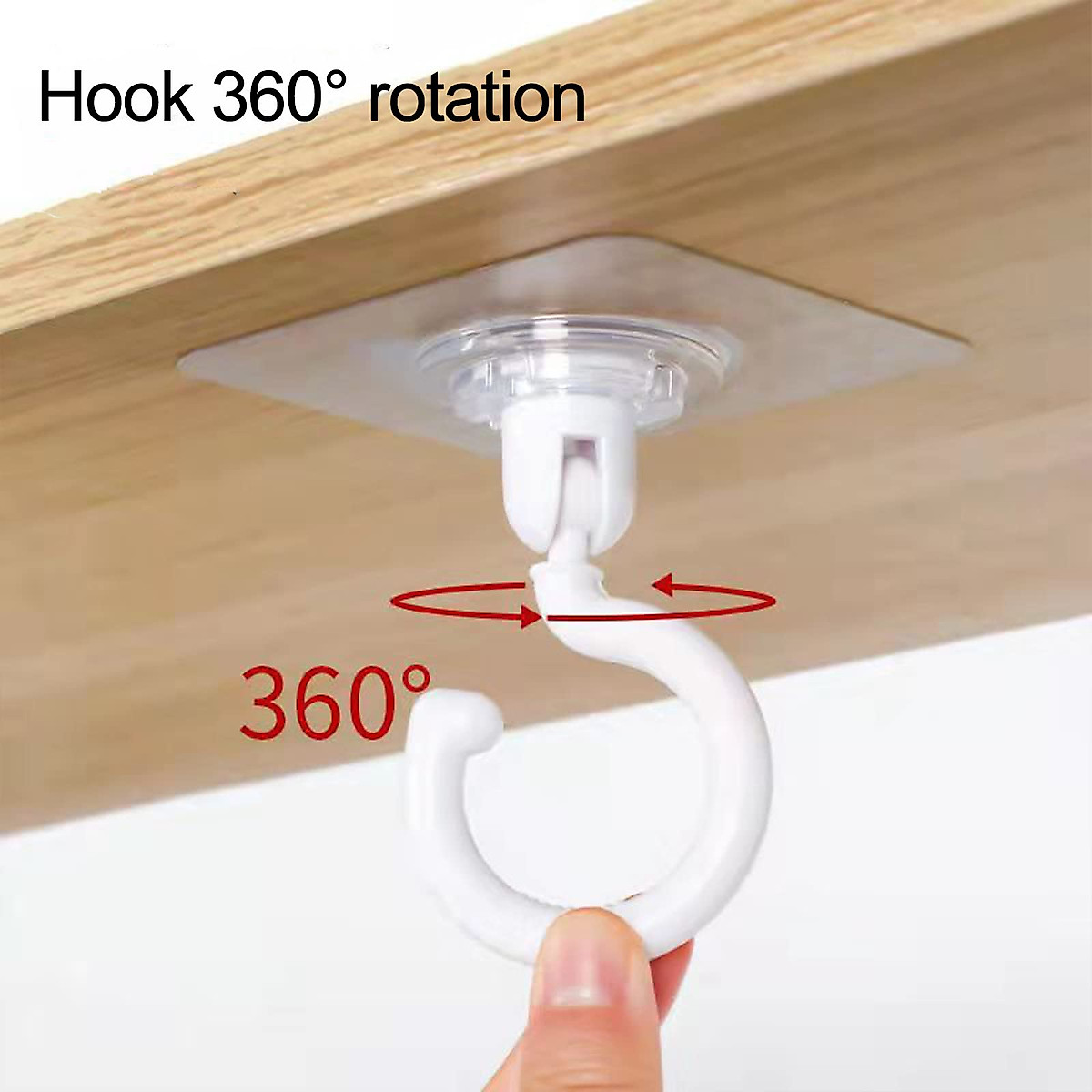 DEDEMCO 12 PCS Adhesive Hooks 360°Rotating,3 Inch Ceiling Heavy Duty Wall Hooks Under Cabinet Coat Hooks Swivel Utility Hook for Hanging Clothes,Bag,Hat,Black