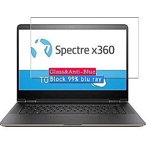 Vaxson Anti Blue Light Tempered Glass Screen Protector, compatible with HP Spectre x360 15-bl000/bl012dx/bl112dx/bl152nr/bl000na/bl075nr/bl000ng/bl000nf 15.6" Visible Area, 9H Film Protectors [ Not Full Coverage ]