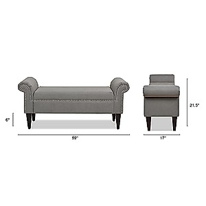 Jennifer Taylor Home Kathy Roll Arm Entryway Accent Bench
