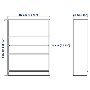 IKEA Billy Bookcase Birch Veneer 802.797.86 Size 31 1/2x11x41 3/4 "