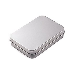 AKOAK 4 Pieces 4.5 x 3.3 x 0.86 Inch Basic Necessities Rectangular Empty Tin Boxes, Portable Box Containers for Home Storage or First Aid Kit