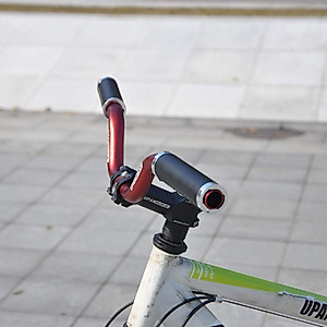 UPANBIKE 25.4mm Bike Handlebar Riser 80mm Aluminum Alloy 520mm Length for Fixed Gear Bike Road Bicycle(Red)