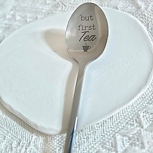 Christmas Birthday Spoon Gifts for Tea Lovers Women Men But First Tea Spoons for Grandma Dad Tea Lover Gifts for Men Women Tea Gifts for Tea Lovers Wife Grandpa Tea Spoon