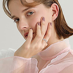 PRAYMOS Dog Paw Rings for Women S925 Sterling Silver Cute Cat Puppy Paw Print Ring Stackable Ring Pet Jewelry Gifts Size 5-11 (9)