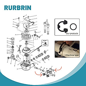 RURBRIN (4+4PCS) 1" Water Softener Clips and O-Rings kit Fit for GE/Kenmore Eco-Pure Eco-Water Sears North Star Softeners, Replace Parts 7337589 and 7170262