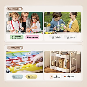 Label Maker D110 Bluetooth Thermal Label Maker Machine with Tape, Portable Inkless Label Printer Handheld & Rechargeable with Multiple Templates for Home Office, Compatible with iOS Android, White