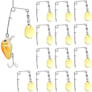 Sumind 40 Pieces Fishing Spinner Blades Spinner Bait Smooth Spoons Rigs Fishing Spoons Blades Lures Accessories(Gold)