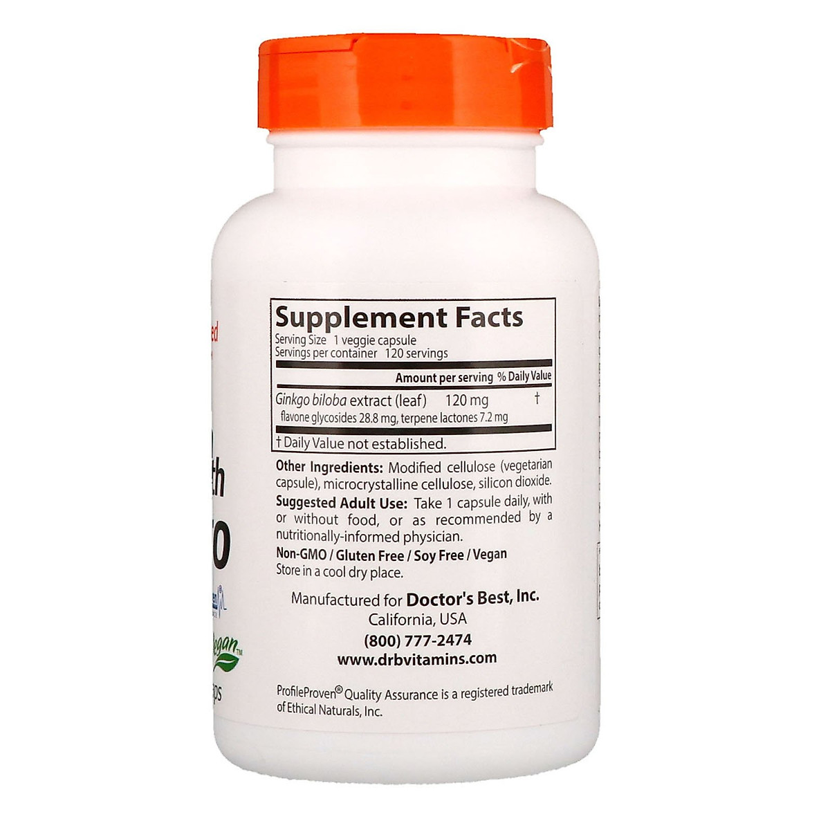 Doctor's Best, (Pack of 2) Extra Strength Ginkgo, 120 mg, 120 Veggie Caps