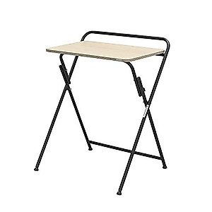 SOFSYS Modern Folding Desk for Small Space, Computer Gaming, Writing, Student and Home Office Organization, Industrial Metal Frame with Premium Desktop Surfaces, Oak/Black