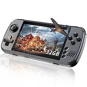 Handheld Game Console 4.5Inch IPS HD Portable Retro Games Consoles with 32G TF Card -3500 Classic Video Games, Multiple Emulators Console Support HD Out/Gamepads, 3000mAh Rechargeable Battery, Black