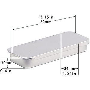 3 PCS Metal Tin Box Containers Rectangular Empty Hinged Tins Box Containers 3.15 by 1.34 by 0.4 Inch for Candies Jewelry Crafts Pills Survival Kit
