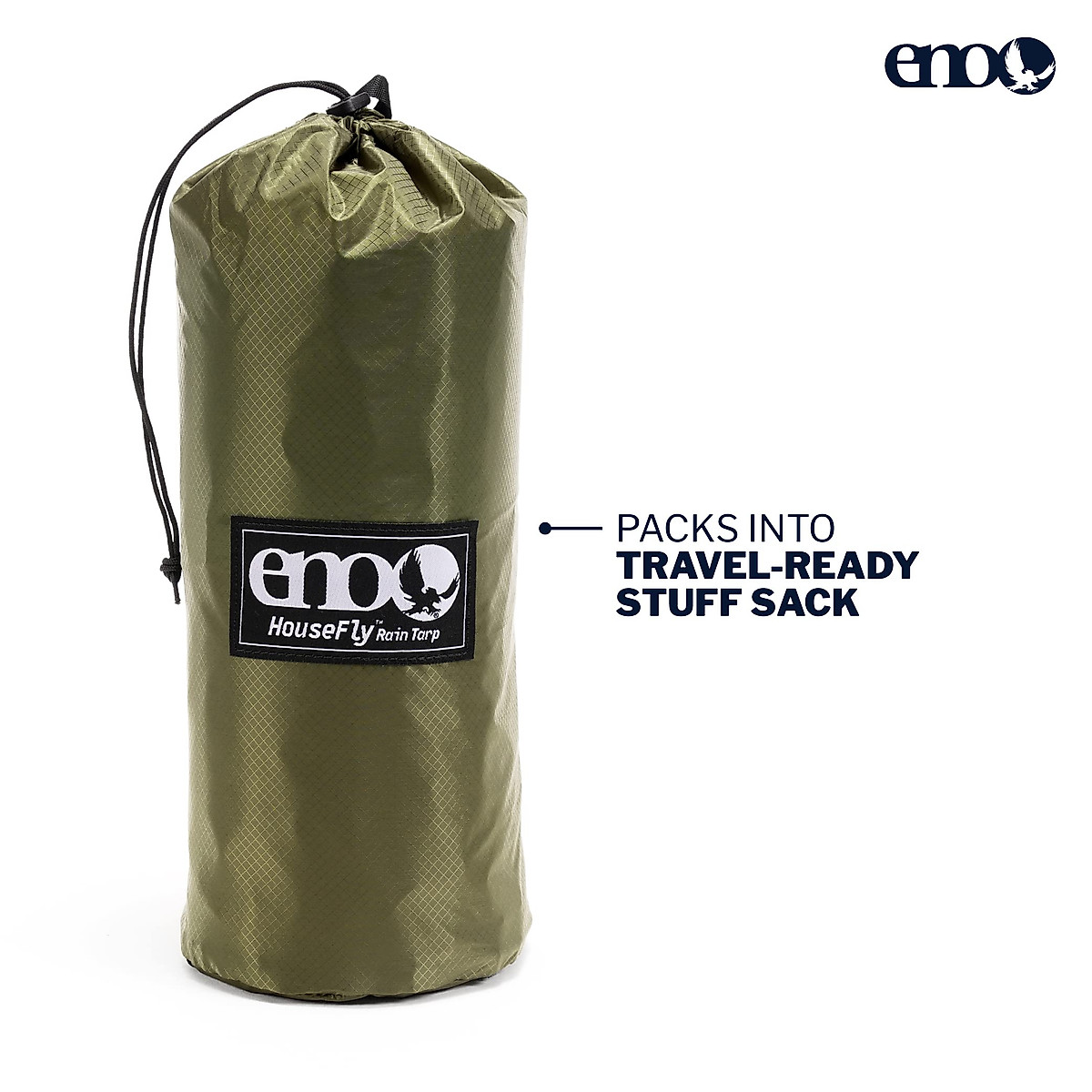 ENO HouseFly Rain Tarp - Lightweight Waterproof Tarp with Stowable Doors - for Camping, Hiking, Backpacking, Travel, a Festival, or The Beach - Lichen