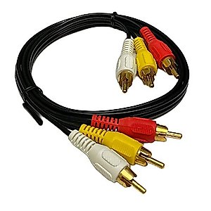 3FT RCA M/Mx3 Audio/Video Cable Gold Plated - Audio Video RCA Stereo Cable 3ft