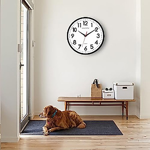 Eimtopy Wall Clock 10 Inch Silent Quality Quartz Battery Classic Digital Clock Modern Wall Clock for Office Bedroom Living Room Kitchen Home School Decor