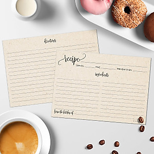 321Done 5x7 Recipe Cards (Set of 50) Rustic Kraft Tan Modern Contemporary - From the Kitchen Of - Double-Sided for Weddings, Bridal Shower, Baby, Recipe Gift Exchange - Made in USA - Vintage X-Large