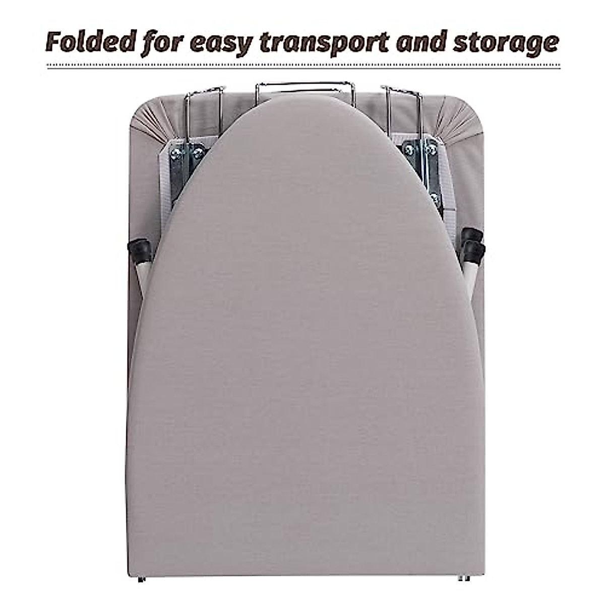 ALIMORDEN Small Tabletop Ironing Board with Iron Holder Compact Folding Ironing Board with Legs and Cover Pad Space Saver for Convenient Storage Traveling RVs and Campers Grey