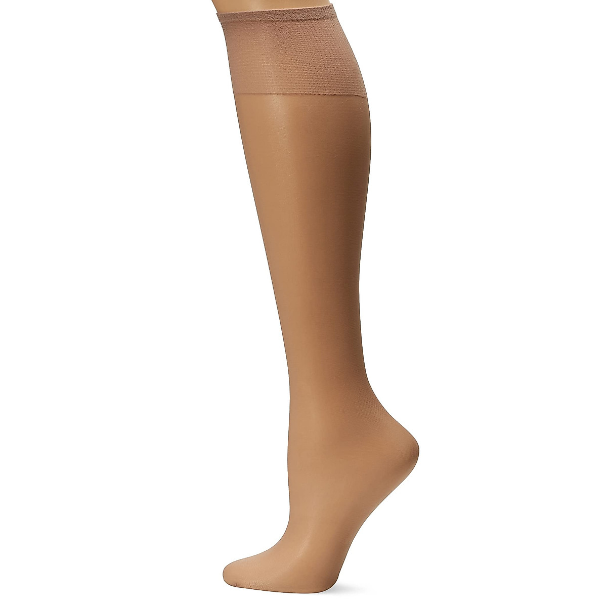 Hanes Silk Reflections Women's 2-Pack Knee High Sandalfoot, Soft Taupe, One Size