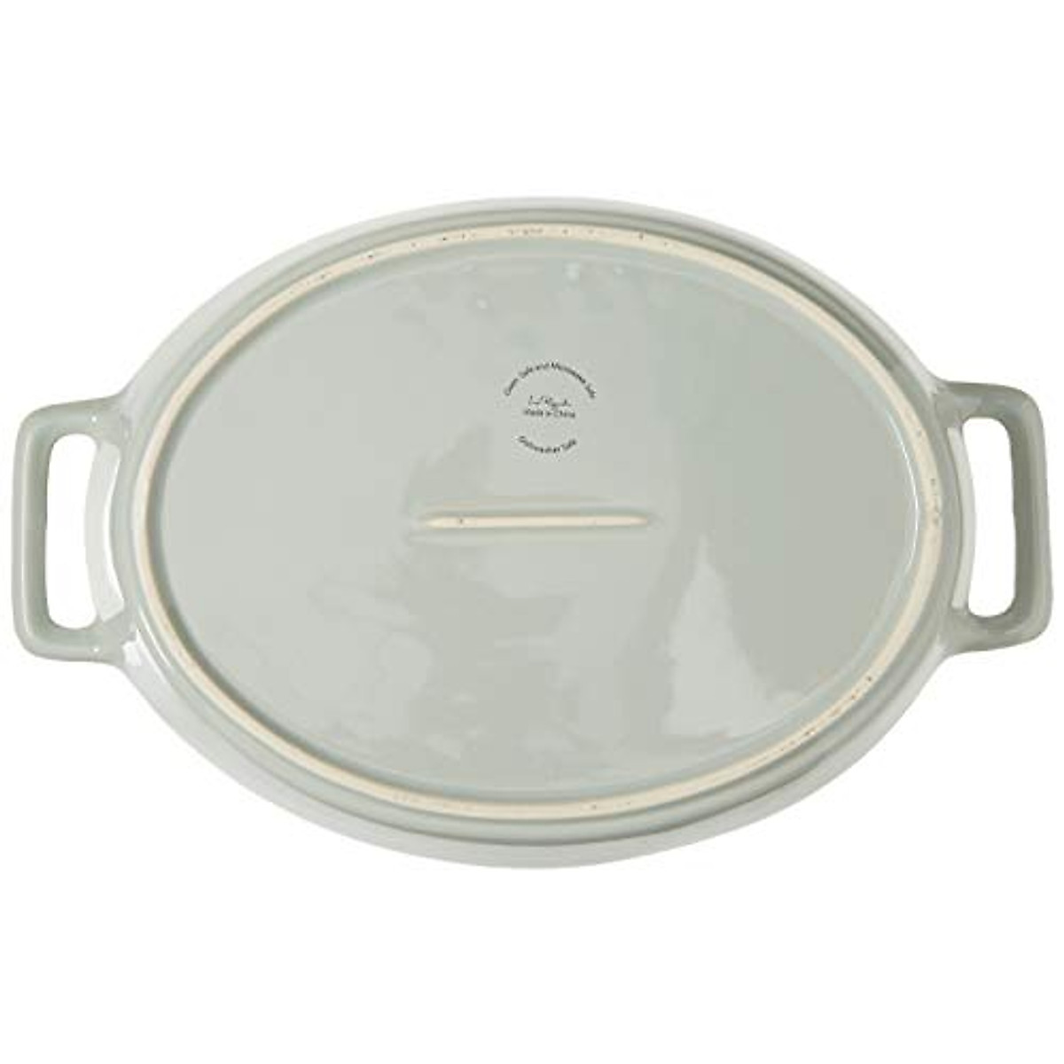 LE REGALO Stoneware Oval Baking Dish, 14x9.5x2.5, White