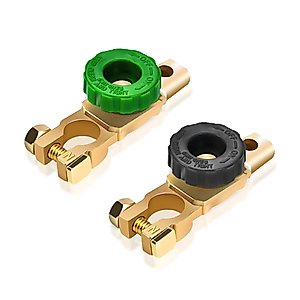 2PCS Quick Battery Disconnect Switch,125/300A Battery Disconnect Switch 12 V Disconnects Battery Power to Avoid Electrical Accidents,Battery Switch for 15-17 mm Negative Battery