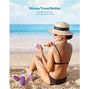 Morfone Travel Bottles Set for Toiletries, TSA Approved Travel Size Containers Leak Proof Refillable Liquid Silicone Squeezable Travel Accessories for Shampoo Conditioner Lotion