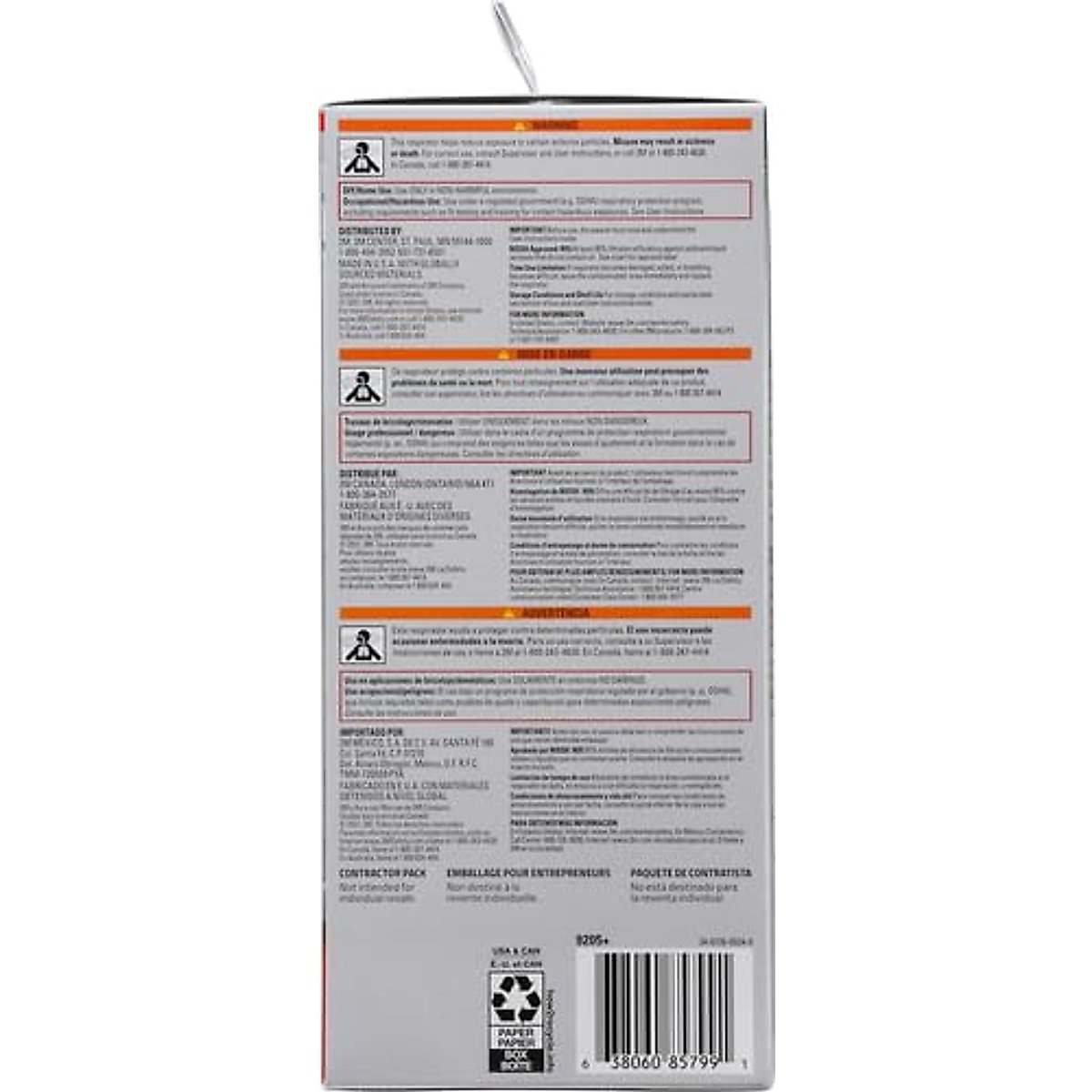 3M Aura Particulate Respirator 9205+ N95, Lightweight, Three Panel Designed Respirator Helps Provide Comfortable And Convenient Respiratory Protection, 10-Pack