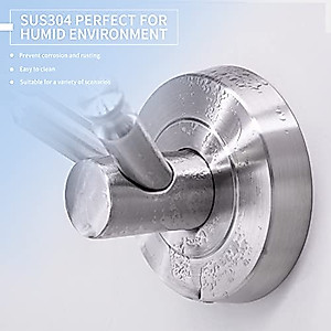 Beepas V-Shape Double Towel Hook Hotel Style, SUS304 Stainless Steel Heavy Duty Wall Mounted Dual Hooks for Towel, Loofah, Coat, Kitchen Hanger for Hand Towel, Cookware, Key Hangers, Razor Holder