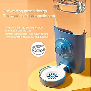 Calymmny Large Rabbit Water Bottle, 20oz Hanging Automatic Water Dispenser by Gravity Flow for Bunny Chinchilla Guinea Pig Ferrets (BLUE)
