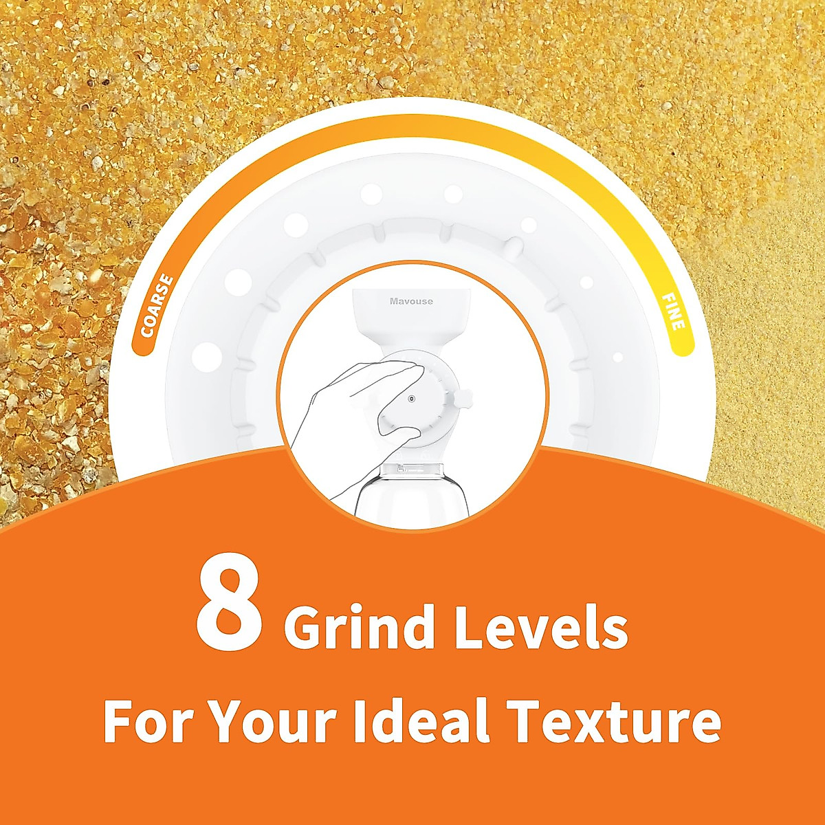 Grain Mill Attachment For Kitchenaid Stand Mixer, 8 Levels Flour Grinder Attachment For Wheat, Corn, Oats, Coffee Bean