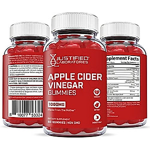 (3 Pack) Apple Cider Vinegar Gummies 1000MG ACV Made from The Mother with Pomegranate Juice Beet Root B12 180 Gummys