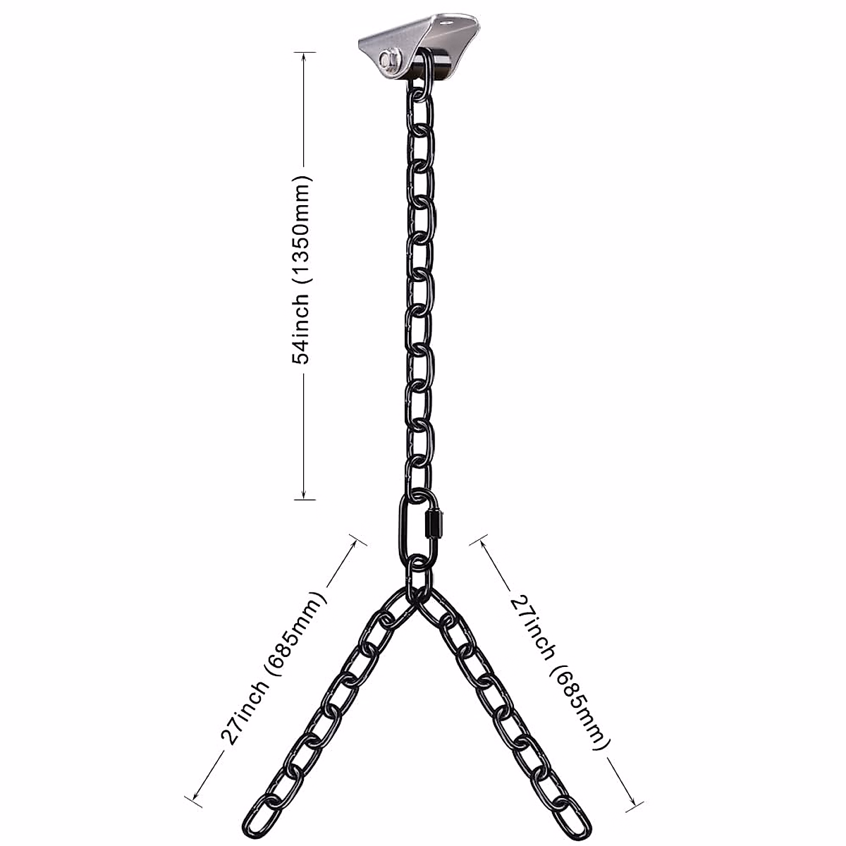 BeneLabel Heavy Duty Porch Swing Chain Kit with Silent Hangers, Hammock Chair Hardware for Indoor/Outdoor Hanging Chairs, Punching Bags and More, Easy Installation, Rustproof, 1000LB Capacity, 81"