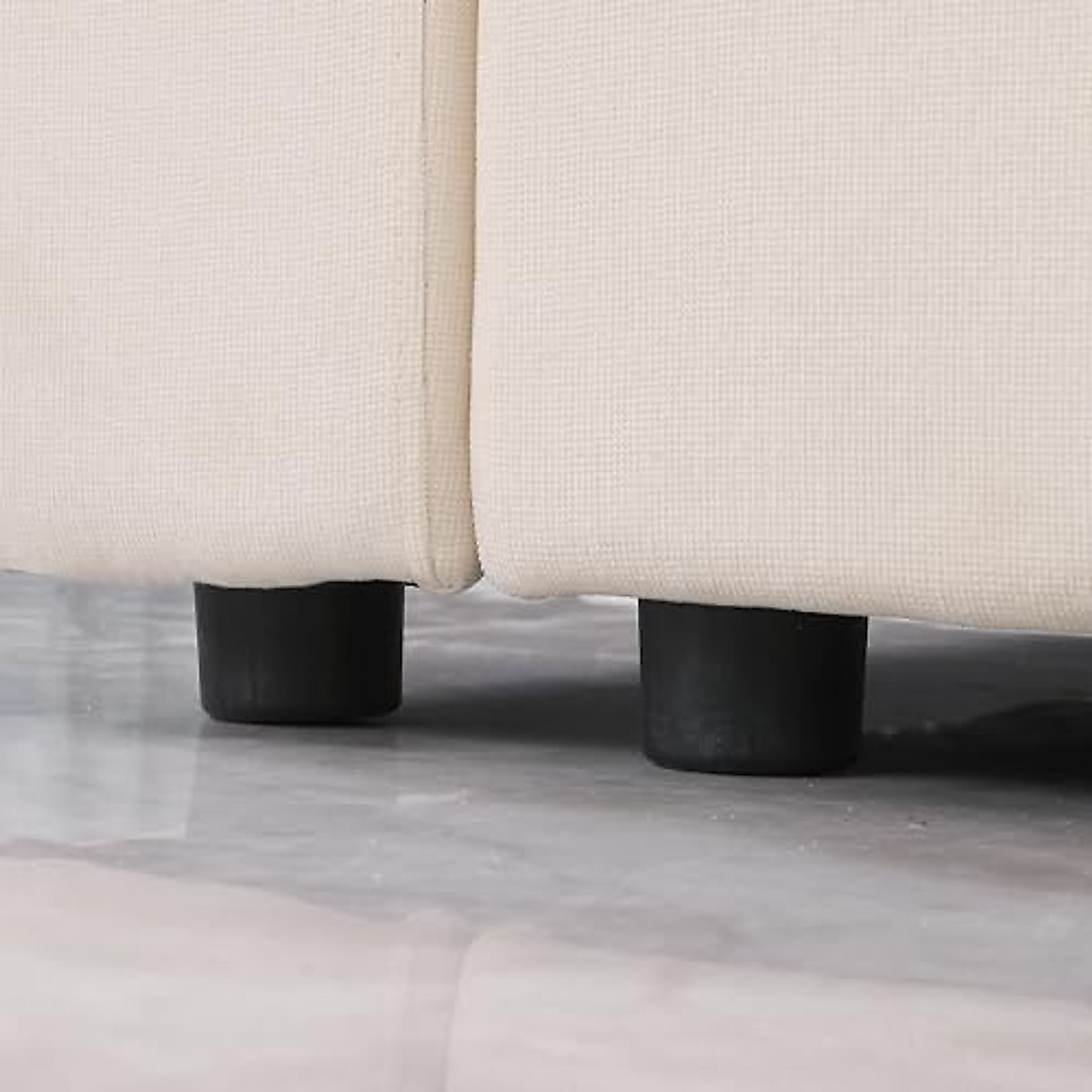 2 Seater Love Seat Modular Sectional Sofa with Ottoman, Chenille Upholstered Cloud Couch Full Foam Cushions Loveseat with Pillows for Home, Apartment Living Room