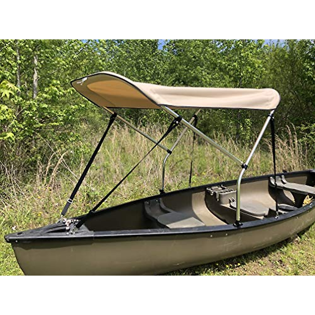 Beige 3' by 6' Canoe/Kayak Sun Shade/Canopy by Cypress Rowe Outfitters
