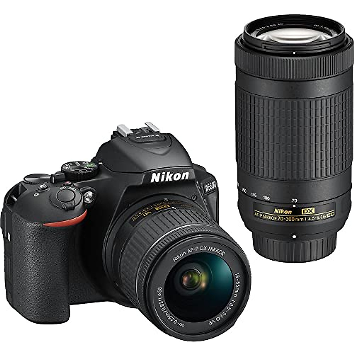 Nikon D5600 24.2MP DSLR Digital Camera with 18-55mm and 70-300mm Lenses (1580) Deluxe Bundle -Includes- Sandisk 64GB SD Card + Large Camera Bag + Filter Kits + Spare Battery + Telephoto Lens