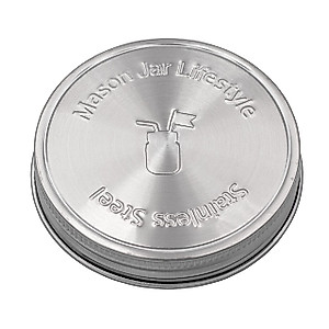 Mason Jar Lifestyle 5 Pack Stainless Steel Storage Lids with Platinum Silicone Liners for Wide Mouth Jars – Heavy Duty Caps for Mason Jars – Airtight & Leak-Proof Design