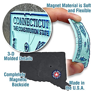 Connecticut Small State Magnet by Classic Magnets, 2.3" x 1.7", Collectible Souvenirs Made in The USA