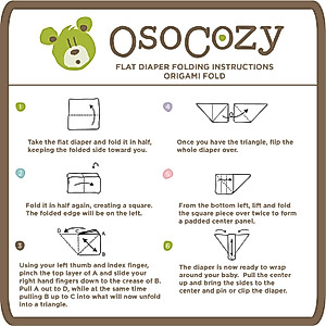 OsoCozy Unbleached Birdseye Flat Cloth Diapers (1 Dozen) - 27.5 x 30.5 Inches, One-Layer Flat Cloth Baby Nappies Made of Soft, Durable 100% Birdseye Weave Cotton